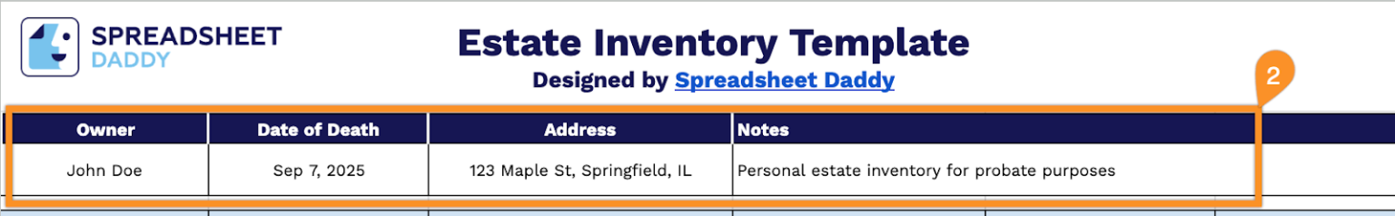Free☝️ Estate Inventory Spreadsheet Template (Google Sheets, Excel ...