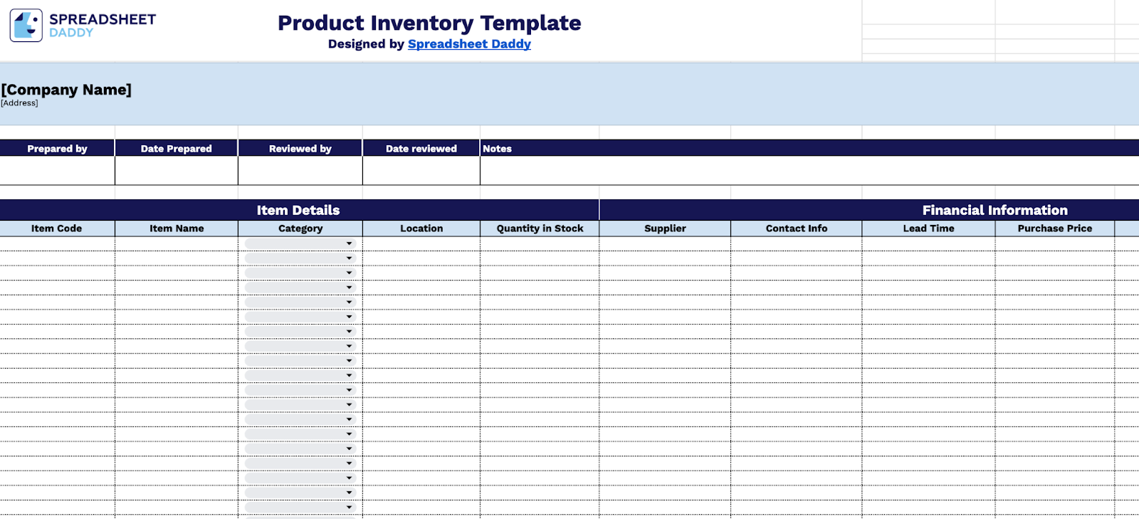 Free☝️ Product Inventory Spreadsheet Template (Google Sheets, Excel ...