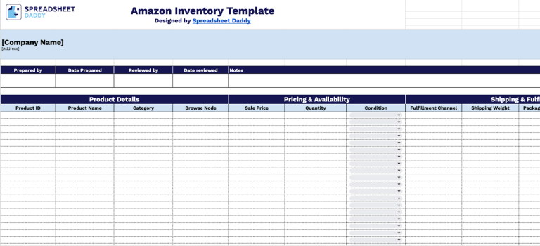Free☝️ Amazon Inventory Spreadsheet Template (Google Sheets, Excel ...