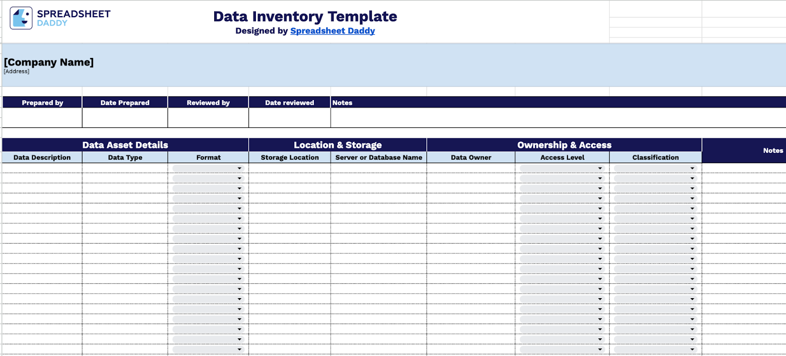 Free☝️ Data Inventory Spreadsheet Template (Google Sheets, Excel, & PDF ...