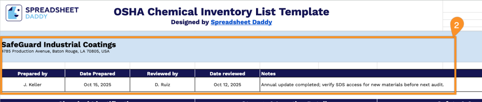 Free☝️ OSHA Chemical Inventory Spreadsheet Template (Google Sheets ...