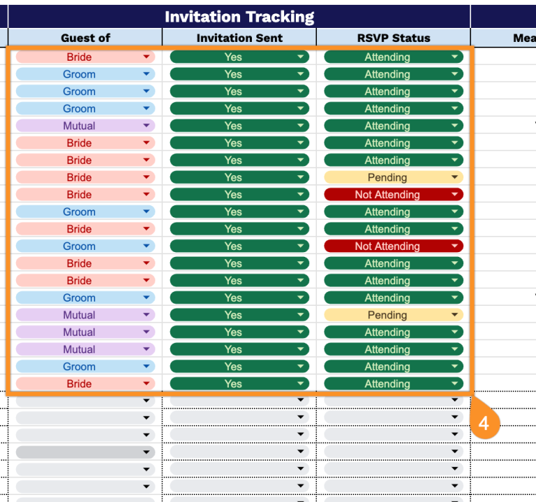 Free☝️ Wedding Guest List Spreadsheet Template (Google Sheets, Excel ...