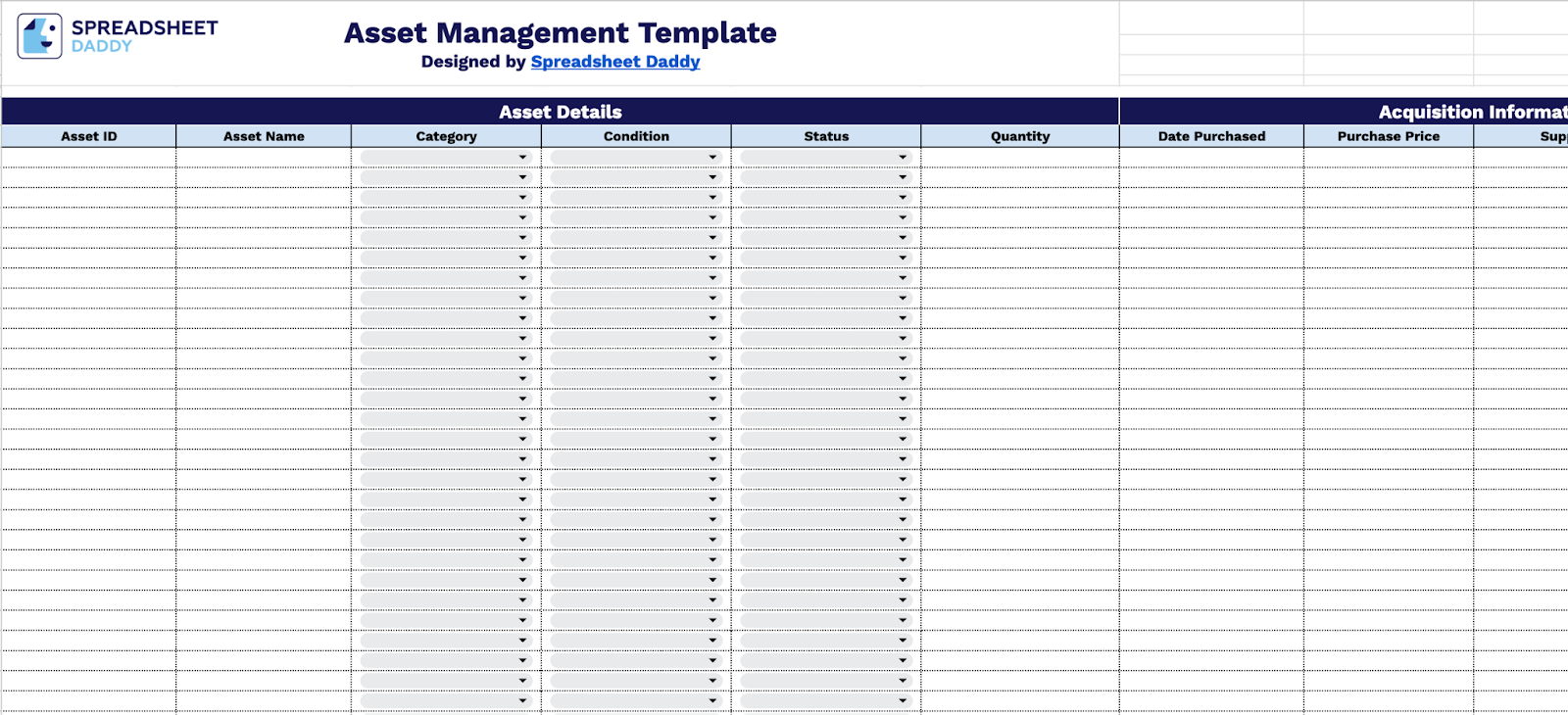 Free☝️ Asset Management Spreadsheet Template (Google Sheets, Excel ...
