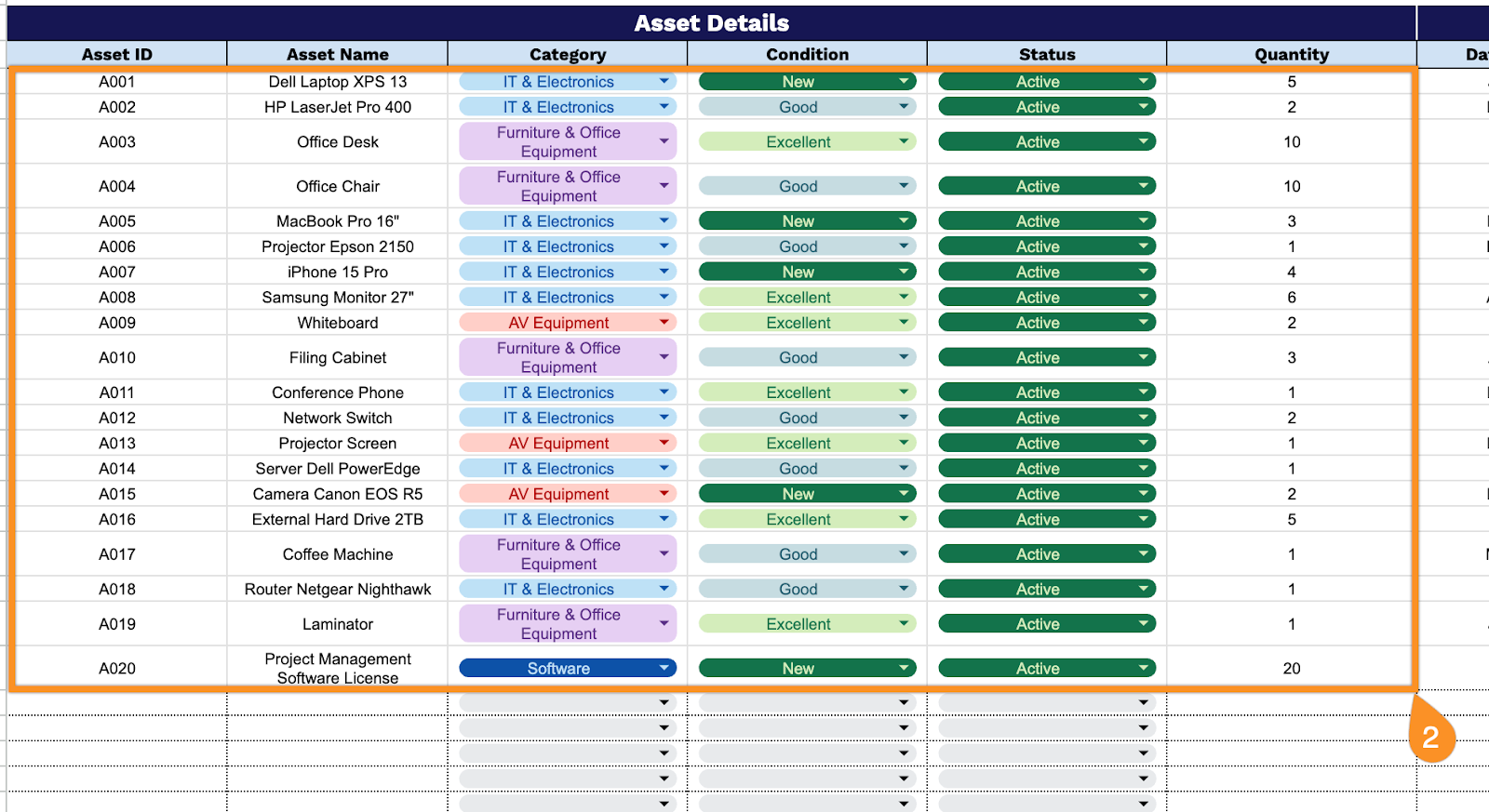 Free☝️ Asset Management Spreadsheet Template (Google Sheets, Excel ...