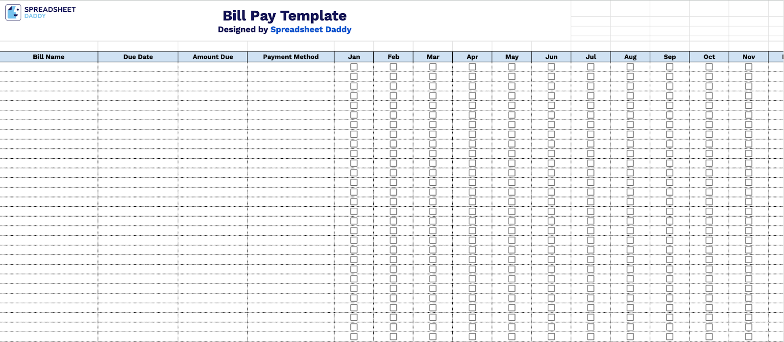 Free☝️ Bill Pay Spreadsheet Template (Google Sheets, Excel, & PDF ...
