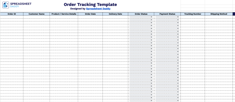 Free☝️ Order Tracking Spreadsheet Template (Google Sheets, Excel, & PDF ...