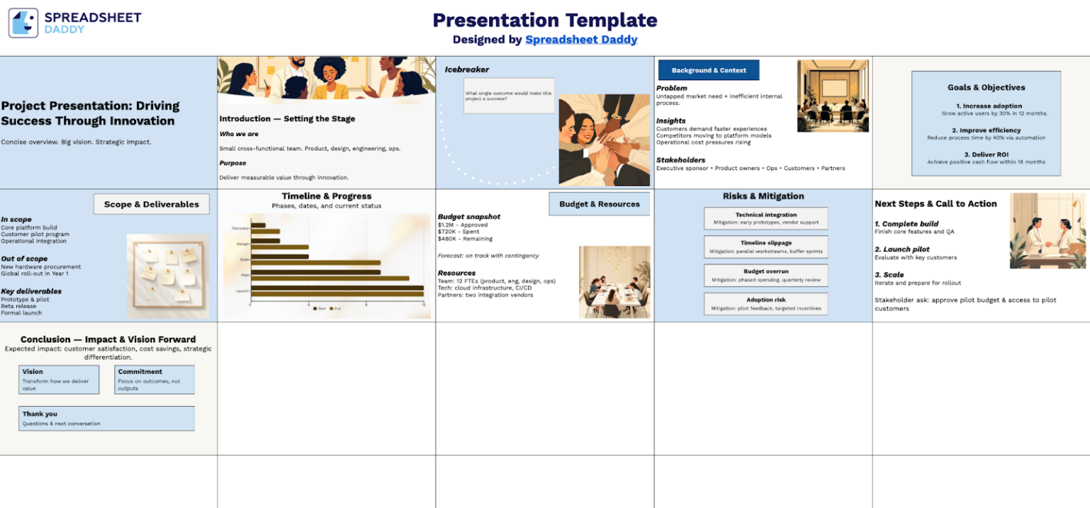Free☝️ Presentation Spreadsheet Template (Google Sheets, Excel, & PDF ...