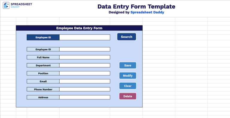 Free☝️ Data Entry Form Spreadsheet Template (Google Sheets, Excel ...