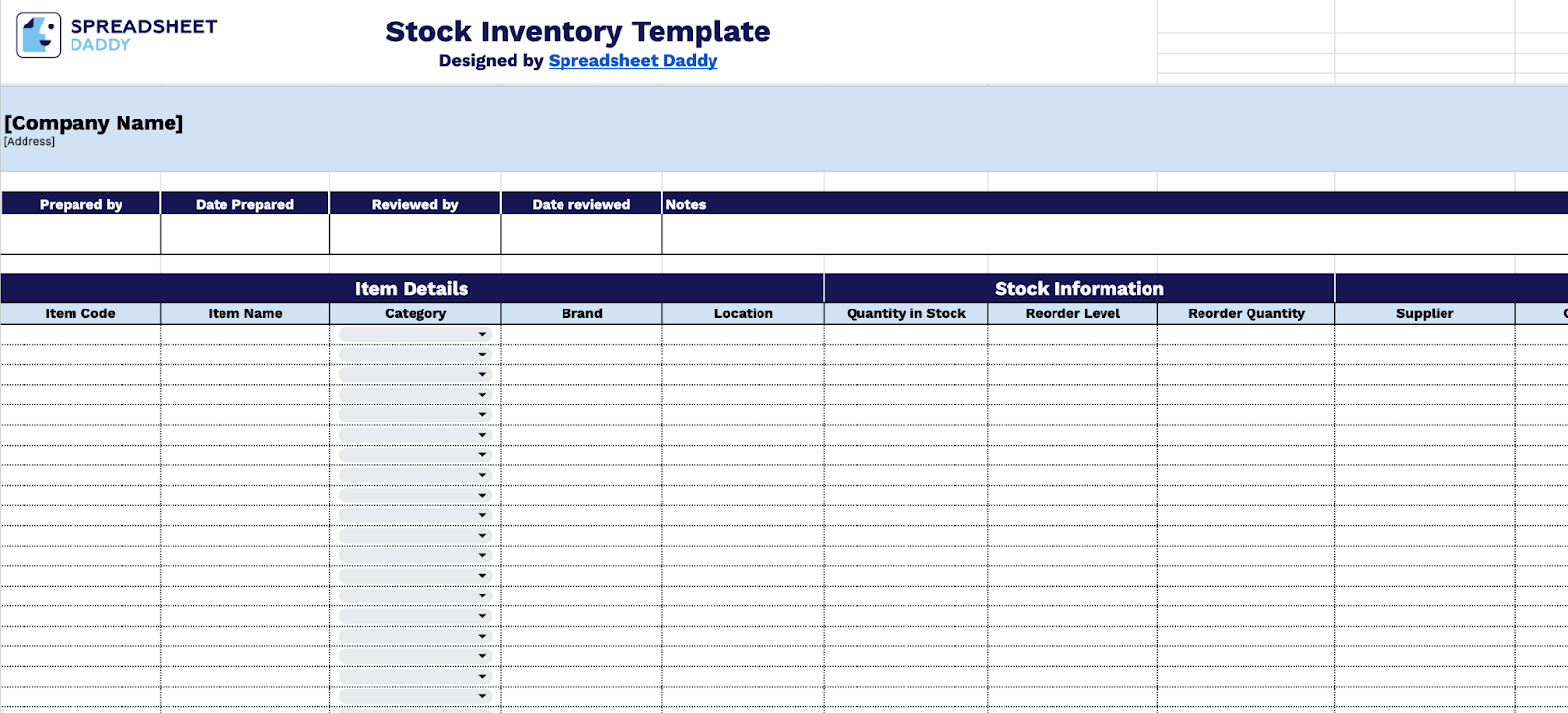 Free☝️ Stock Inventory Spreadsheet Template (Google Sheets, Excel ...