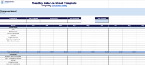 Free☝️ Monthly Balance Sheet Spreadsheet Template (Google Sheets, Excel ...