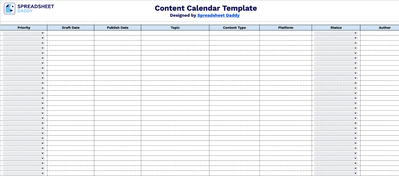 Free☝️ Content Calendar Template (Google Sheets, Excel, & PDF Downloads)