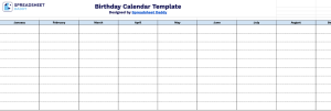 Free☝️ Birthday Calendar Template (Google Sheets, Excel, & PDF Downloads)
