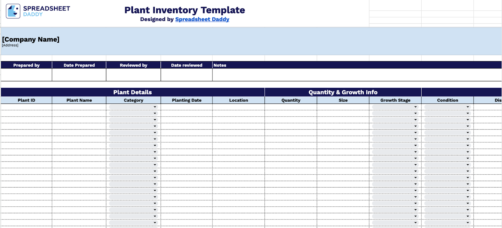 Free☝️ Plant Inventory Spreadsheet Template (Google Sheets, Excel ...