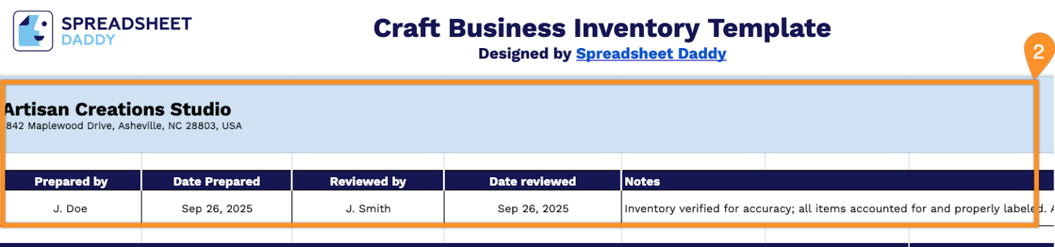 Free☝️ Craft Business Inventory Spreadsheet Template (Google Sheets ...