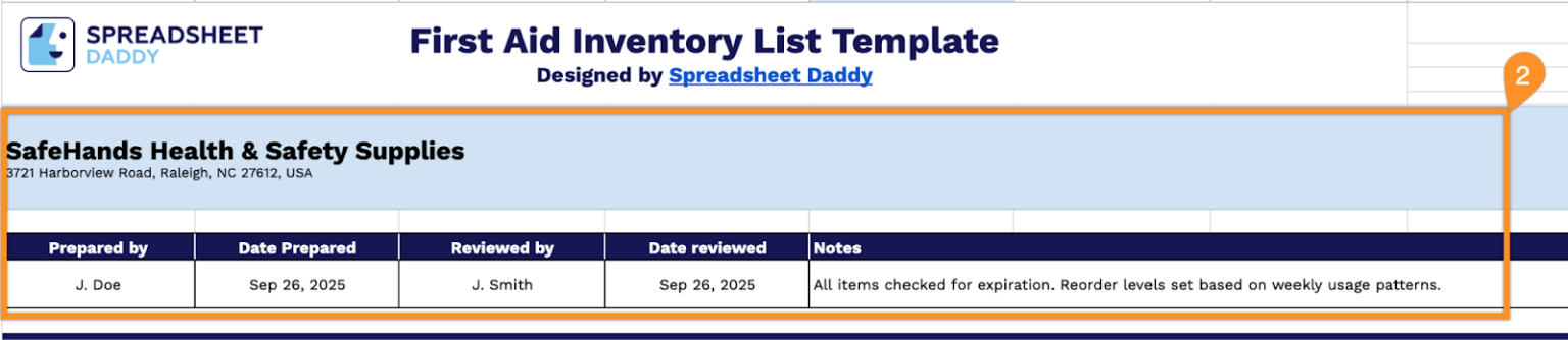 Free☝️ First Aid Inventory Spreadsheet Template (Google Sheets, Excel ...