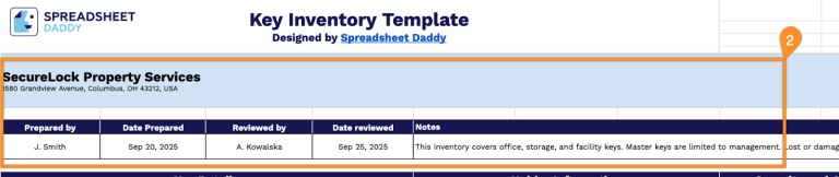 Free☝️ Key Inventory Spreadsheet Template (Google Sheets, Excel, & PDF ...