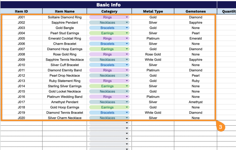 Free☝️ Jewelry Inventory Spreadsheet Template (Google Sheets, Excel ...