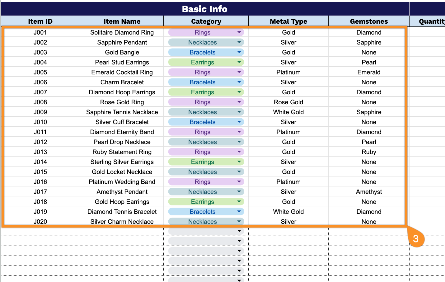 Free☝️ Jewelry Inventory Spreadsheet Template (Google Sheets, Excel ...