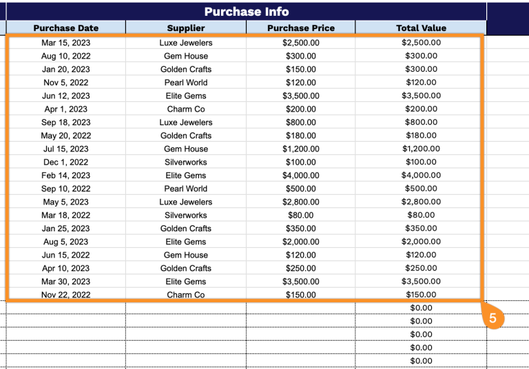 Free☝️ Jewelry Inventory Spreadsheet Template (Google Sheets, Excel ...