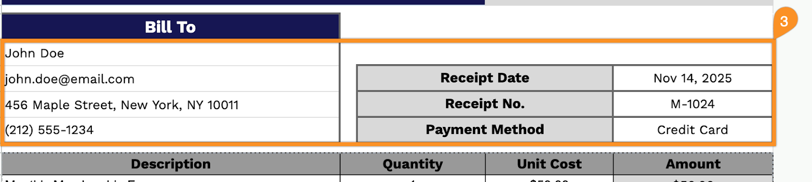 Free☝️ Membership Receipt Template (Google Sheets, Excel, Word, Google ...