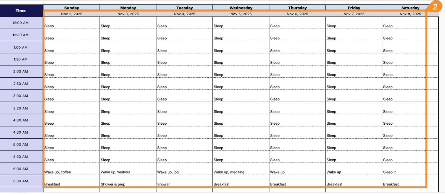 Free☝️ Hourly Calendar Template (Google Sheets, Excel, & PDF Downloads)