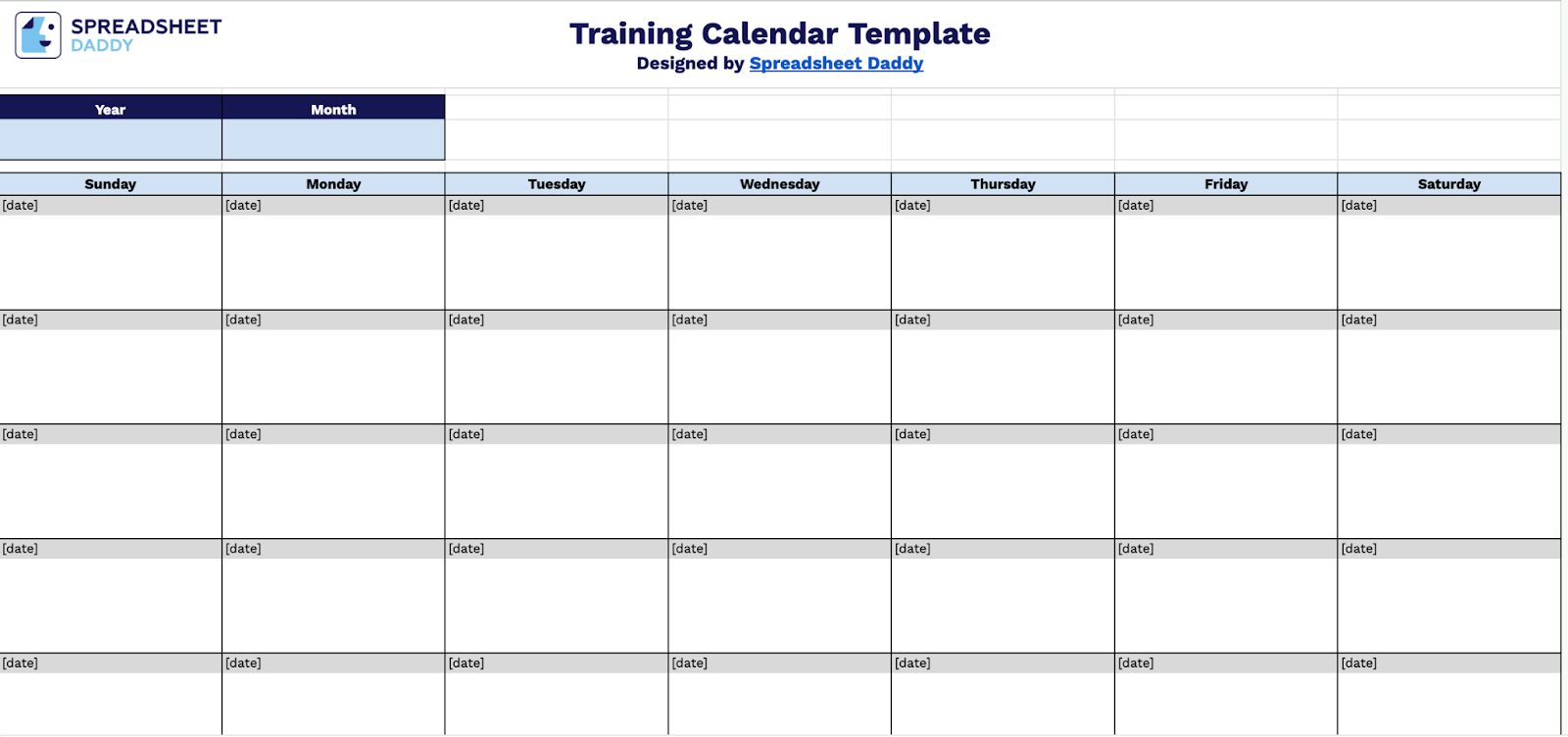 Free☝️ Training Calendar Template (Google Sheets, Excel, & PDF Downloads)