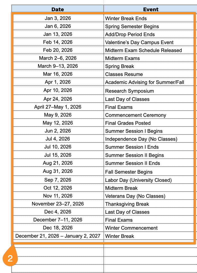 Free☝️ Academic Calendar Template (Google Sheets, Excel, & PDF Downloads)