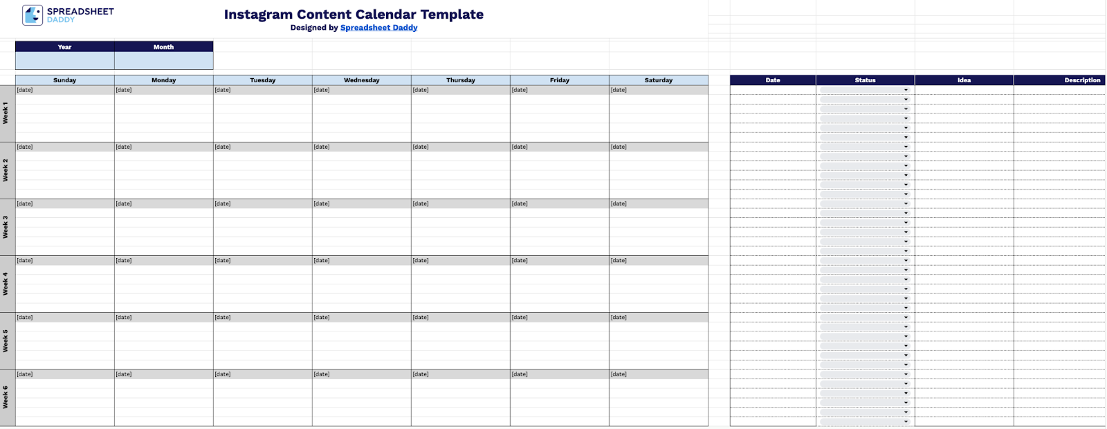 Free☝️ Instagram Content Calendar Template (Google Sheets, Excel, & PDF ...