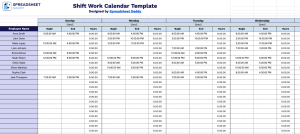Free☝️ Shift Work Calendar Template (Google Sheets, Excel, & PDF Downloads)