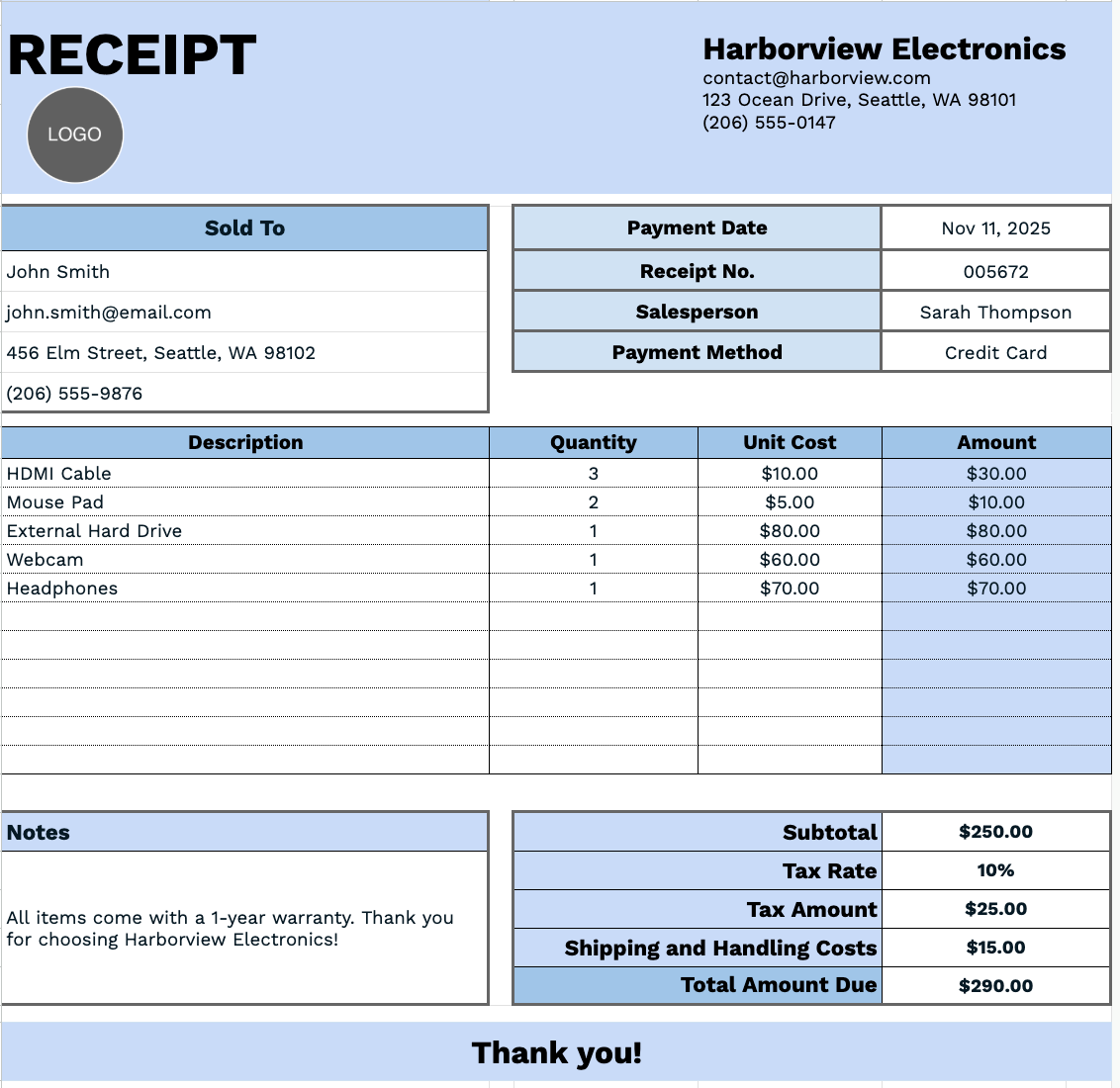 167☝️ Free Receipt Templates in 2025 (Google Sheets, Excel, Word ...