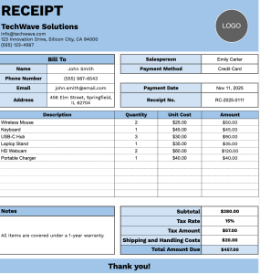 167☝️ Free Receipt Templates in 2025 (Google Sheets, Excel, Word ...