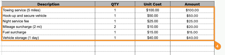 Free☝️ Tow Receipt Template (Google Sheets, Excel, Word, Google Docs ...