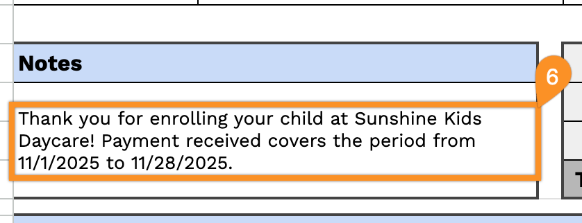 Free☝️ Daycare Receipt Template (Google Sheets, Excel, Word, Google ...