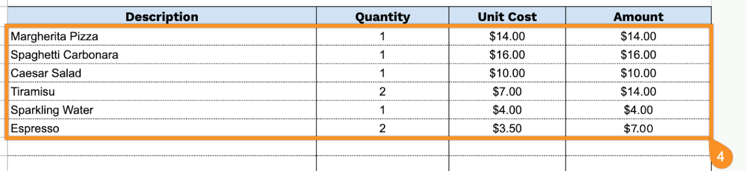 Free☝️ Restaurant Receipt Template (Google Sheets, Excel, Word, Google ...