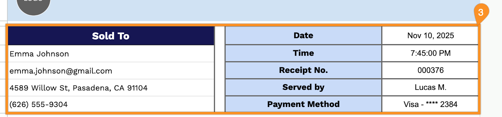Free☝️ Restaurant Receipt Template (Google Sheets, Excel, Word, Google ...