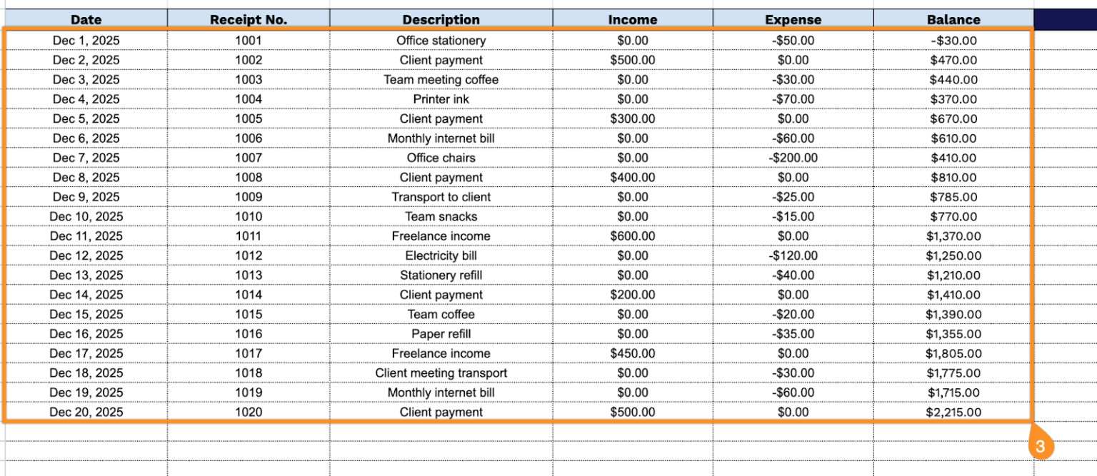 Free☝️ Receipt Ledger Template (Google Sheets, Excel, & PDF Downloads)