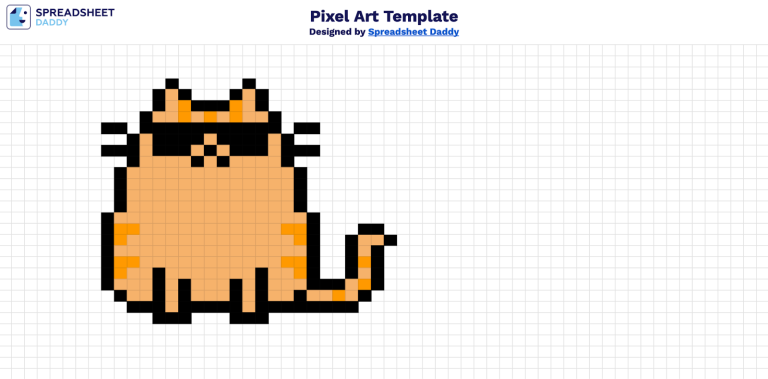 Free☝️ Pixel Art Template (Google Sheets, Excel, & PDF Downloads)
