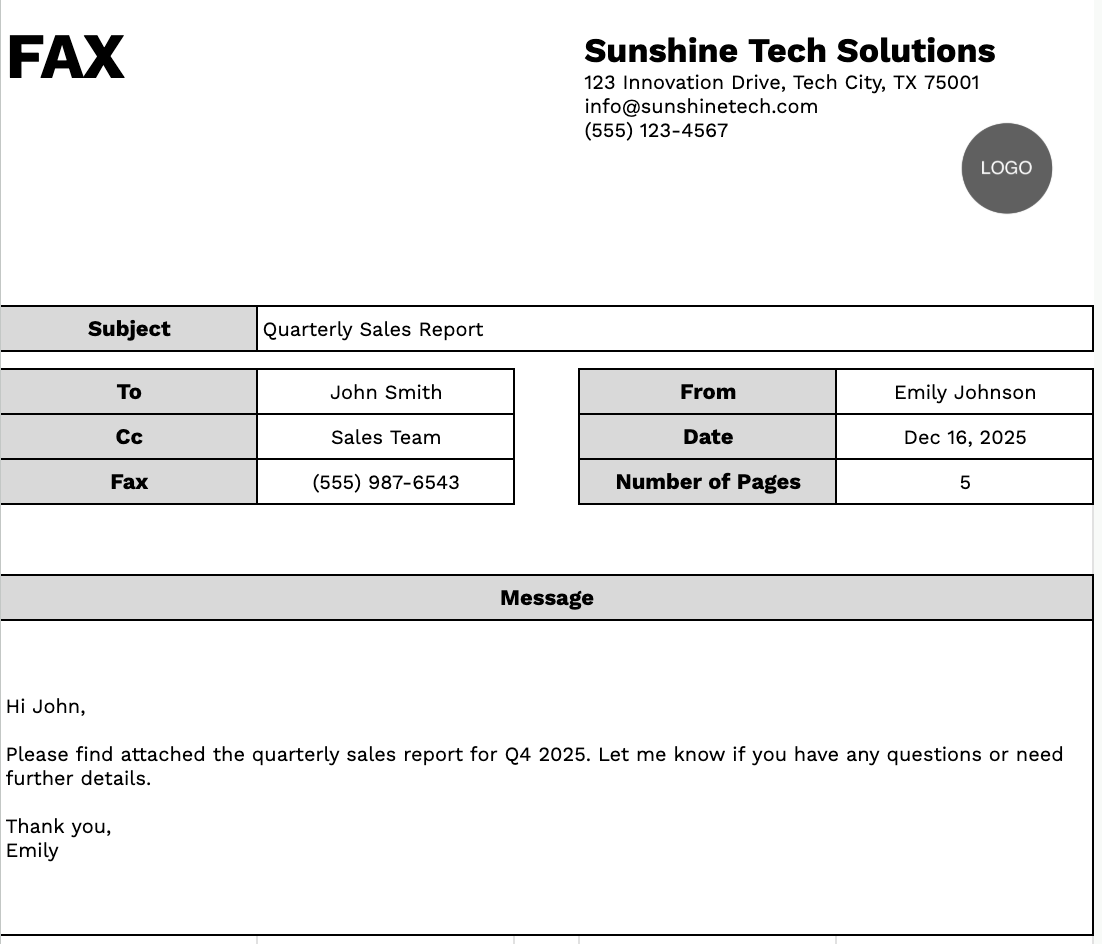 Free☝️ Fax Cover Sheet Template (Google Sheets, Excel, Word, Google ...