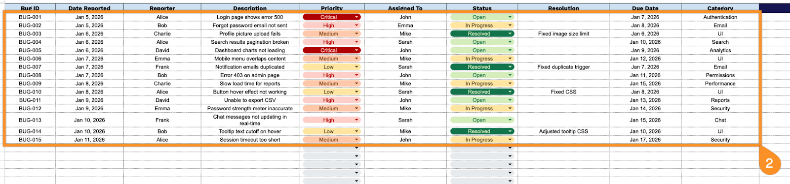 Free☝️ Bug Tracker Template (Google Sheets, Excel, & PDF Downloads)