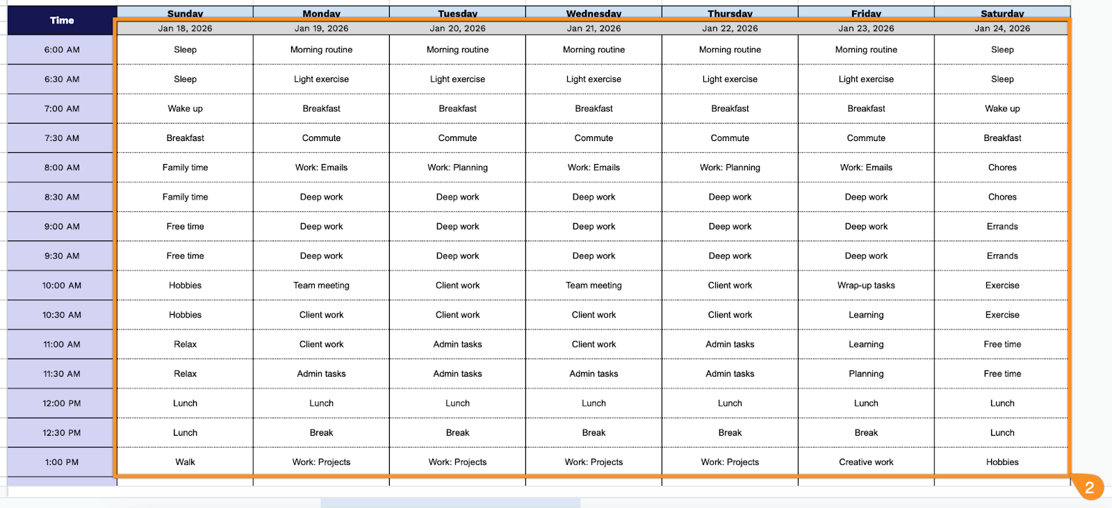 Free☝️ Time Blocking Template (Google Sheets, Excel, & PDF Downloads)