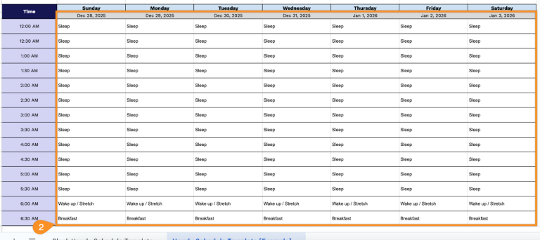 Free☝️ Hourly Schedule Template (Google Sheets, Excel, & PDF Downloads)