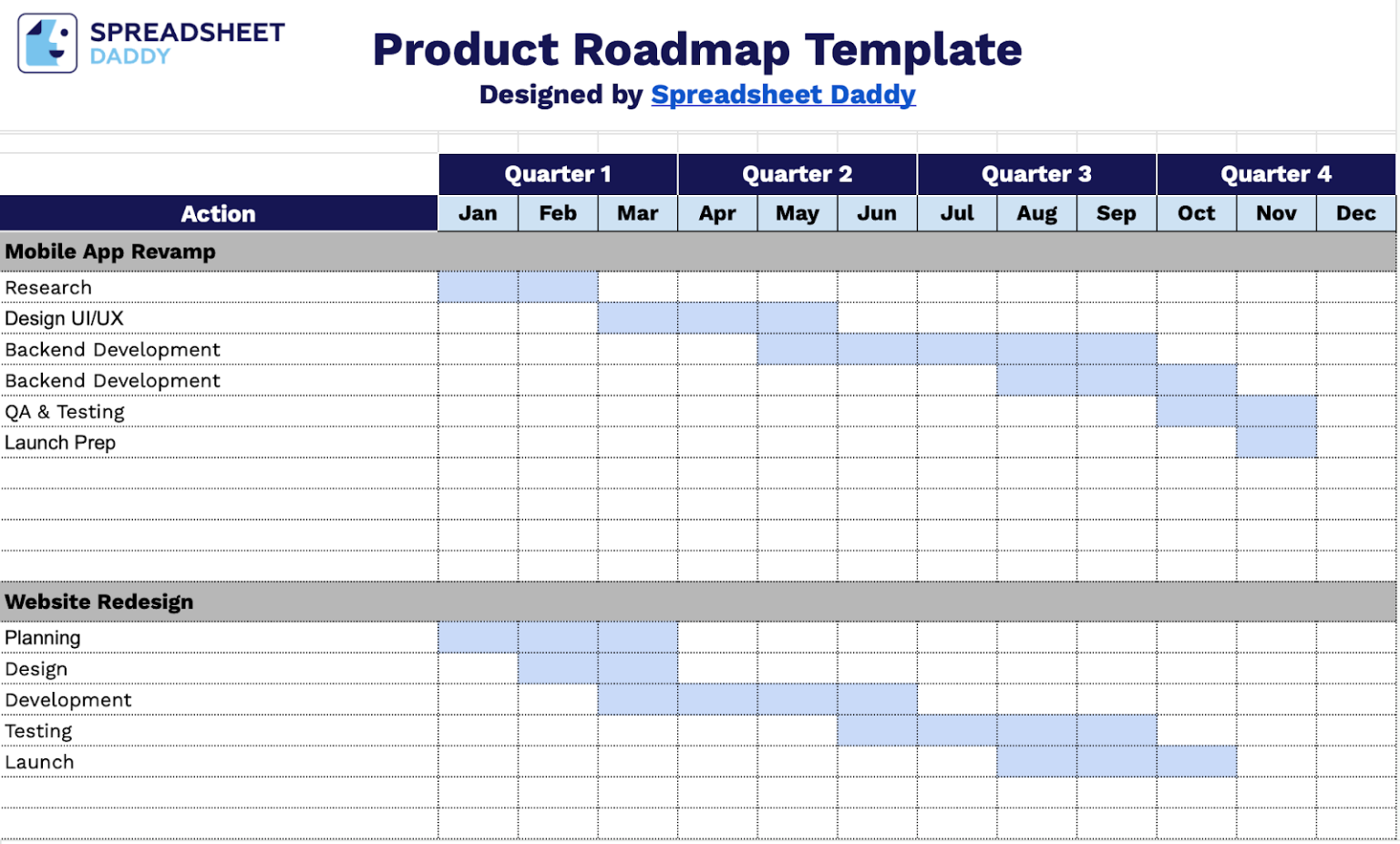 Free☝️ Product Roadmap Template (Google Sheets, Excel, & PDF Downloads)