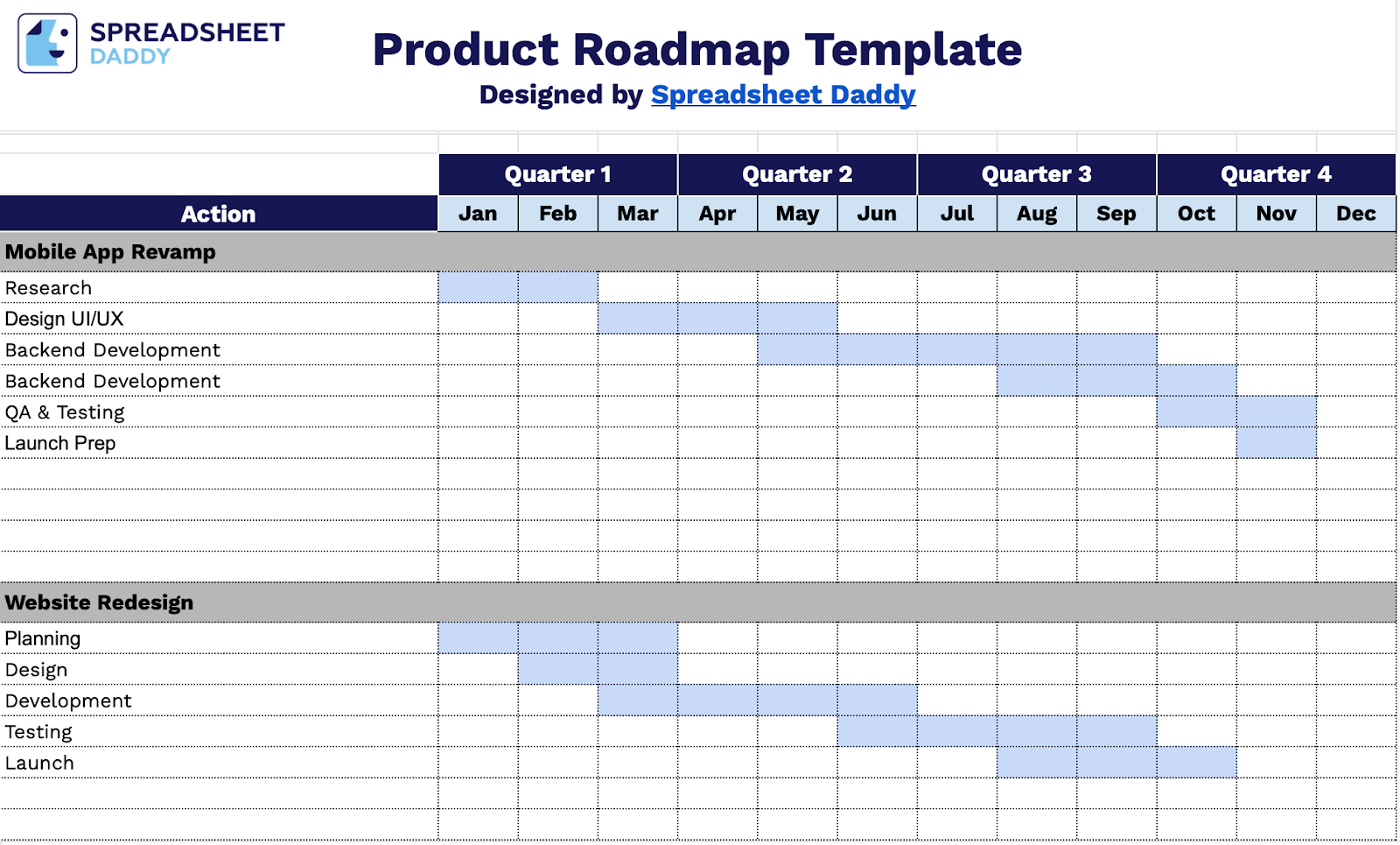 Free☝️ Product Roadmap Template (Google Sheets, Excel, & PDF Downloads)