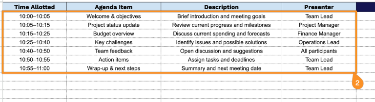 Free☝️ Meeting Agenda Template (Google Sheets, Excel, & PDF Downloads)