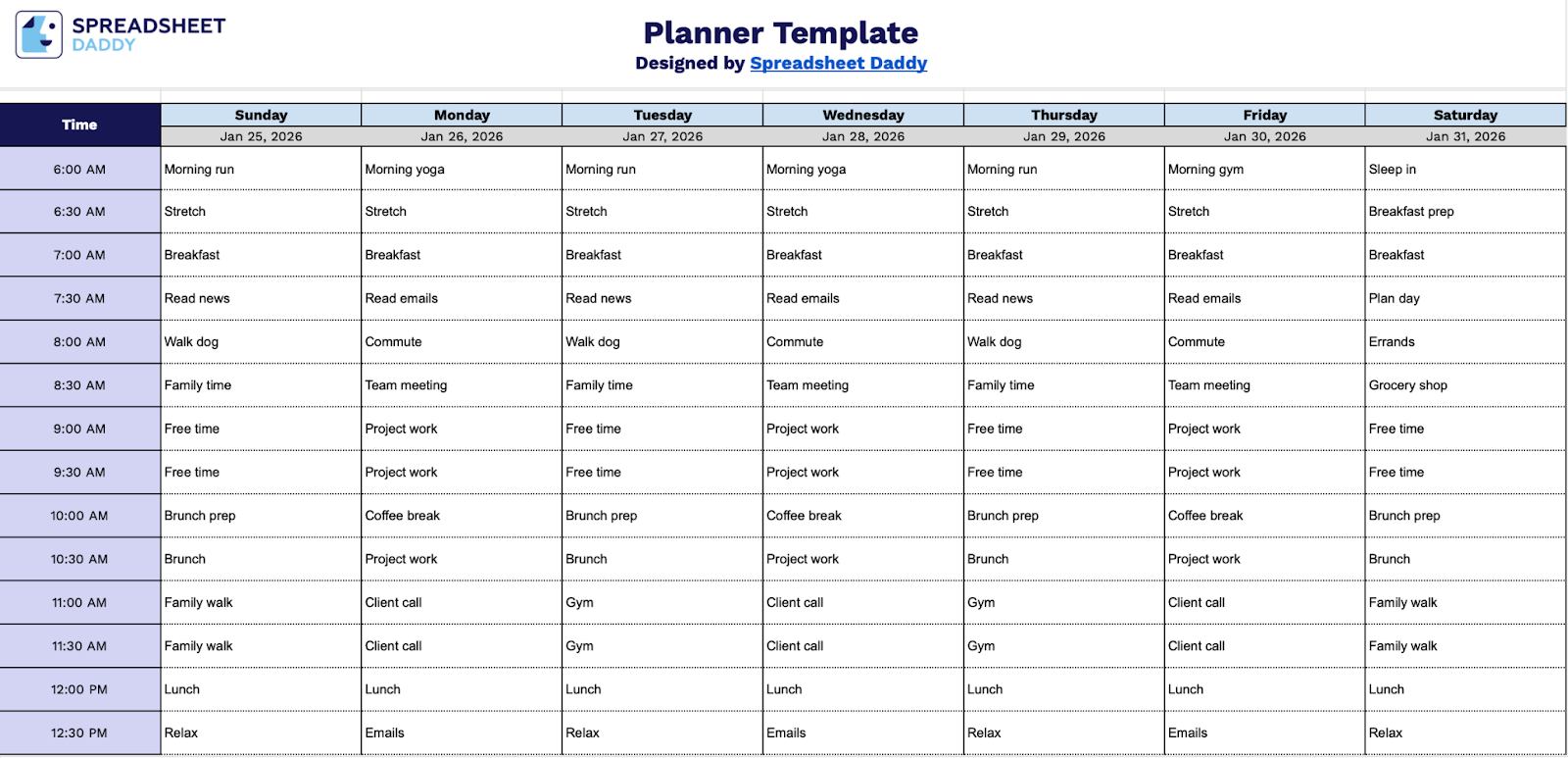 Free☝️ Planner Template (Google Sheets, Excel, & PDF Downloads)