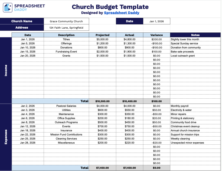 Free☝️ Church Budget Template (Google Sheets, Excel, & PDF Downloads)