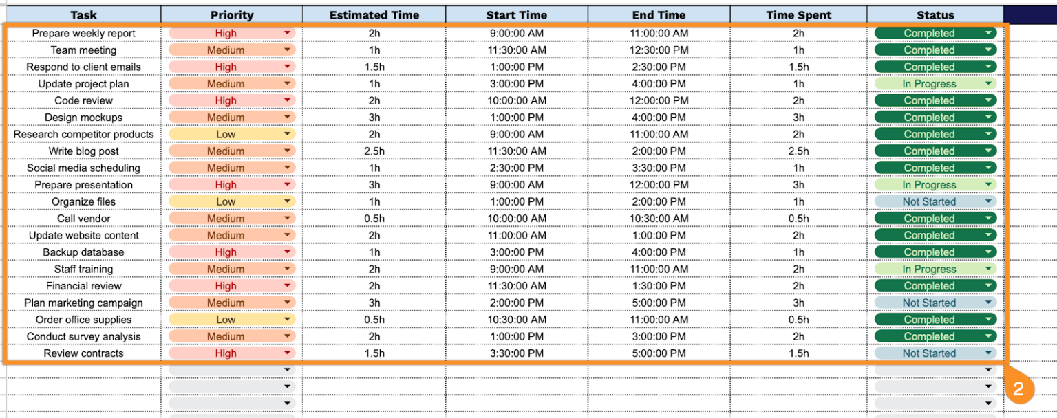 Free☝️ Task Template (Google Sheets, Excel, & PDF Downloads)