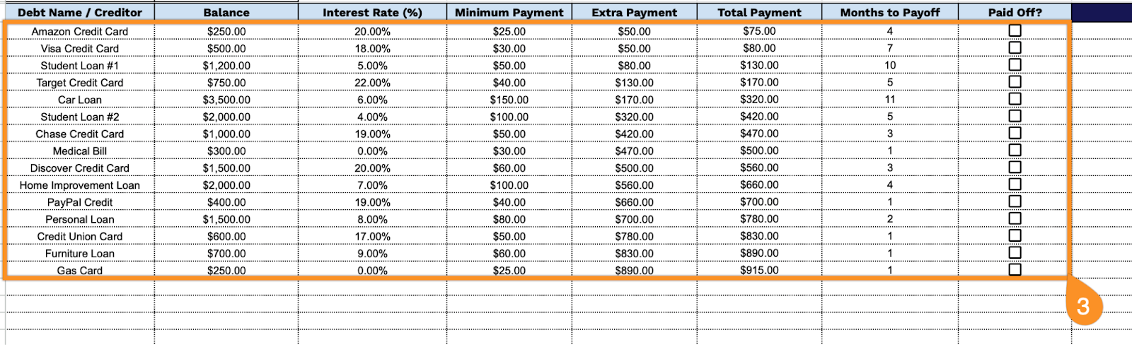 Free☝️ Debt Snowball Template (Google Sheets, Excel, & PDF Downloads)