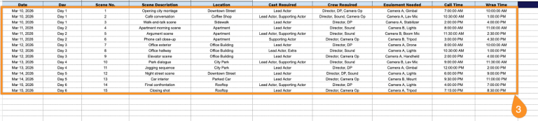 Free☝️ Film Production Schedule Template (Google Sheets, Excel, & PDF ...